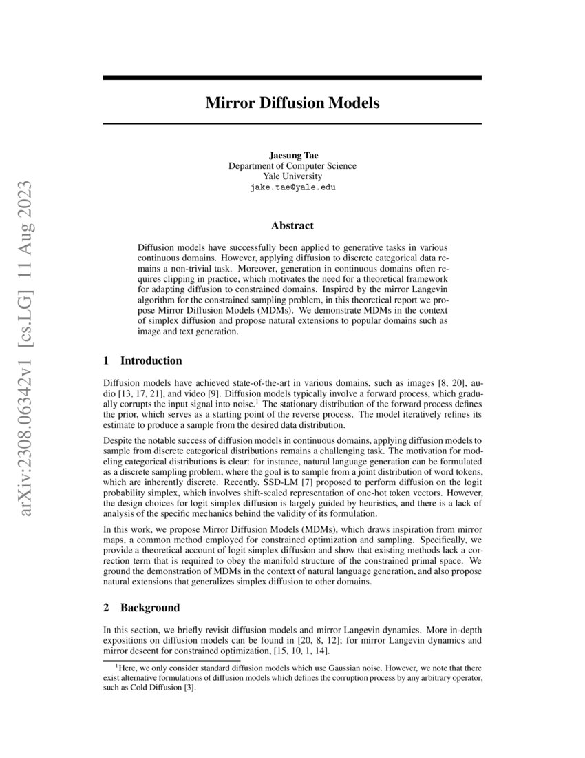 Mirror Diffusion Models | DeepAI Mirror Diffusion Models | DeepAI