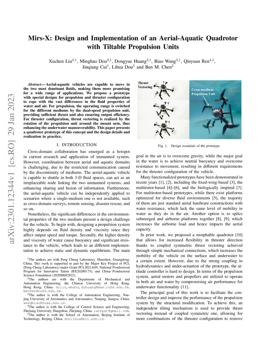 TJ-FlyingFish: Design and Implementation of an Aerial-Aquatic Quadrotor ...