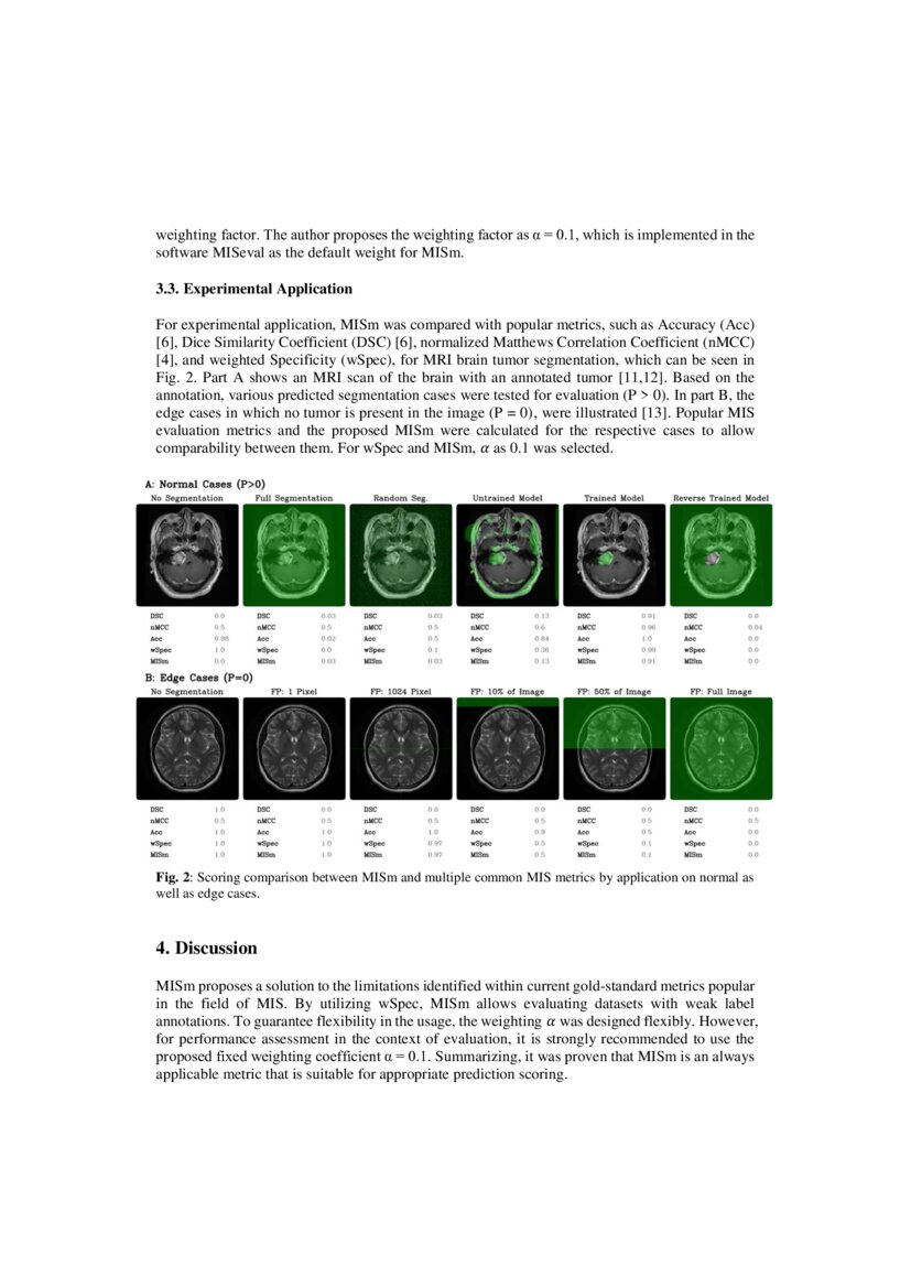 MISm: A Medical Image Segmentation Metric for Evaluation of weak ...