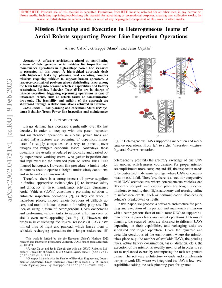 Mission Planning And Execution In Heterogeneous Teams Of Aerial Robots