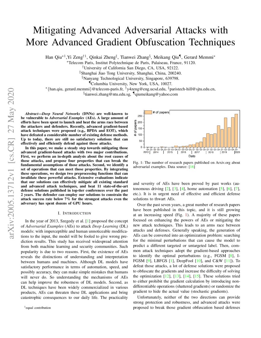 Mitigating Advanced Adversarial Attacks with More Advanced Gradient ... Mitigating Advanced Adversarial Attacks with More Advanced Gradient ...