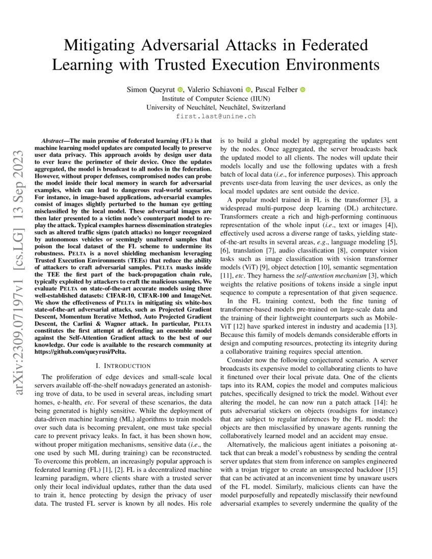Mitigating Adversarial Attacks in Federated Learning with Trusted ... Mitigating Adversarial Attacks in Federated Learning with Trusted ...