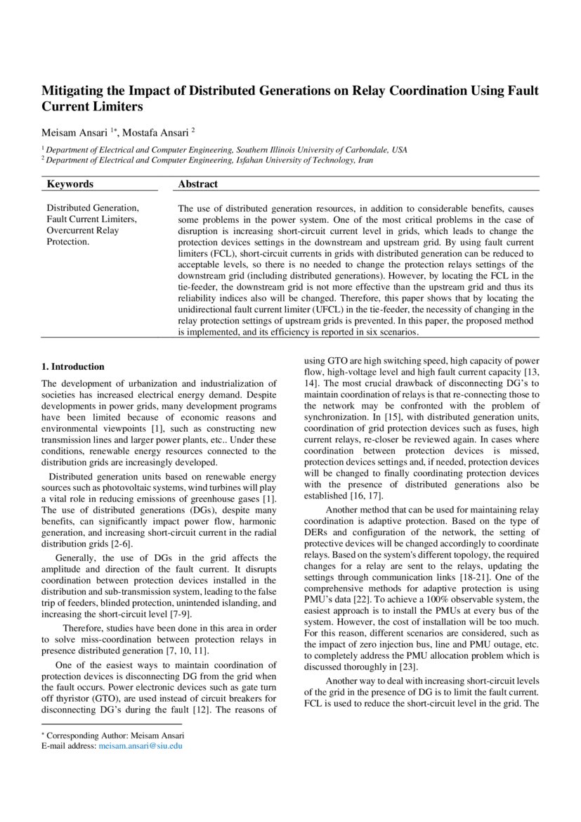 Mitigating The Impact Of Distributed Generations On Relay Coordination