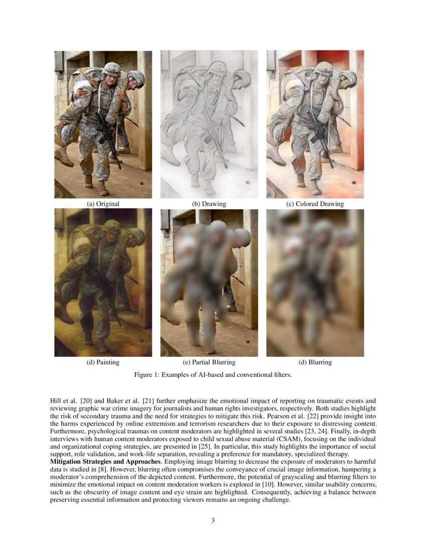 Mitigating Viewer Impact from Disturbing Imagery using AI Filters: A User-Study | DeepAI