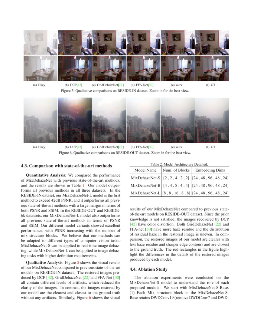 MixDehazeNet : Mix Structure Block For Image Dehazing Network | DeepAI