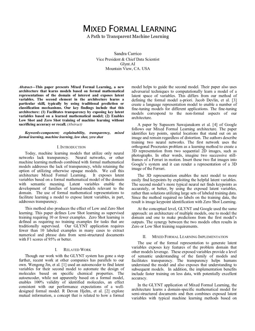 Mixed Formal Learning: A Path to Transparent Machine Learning | DeepAI