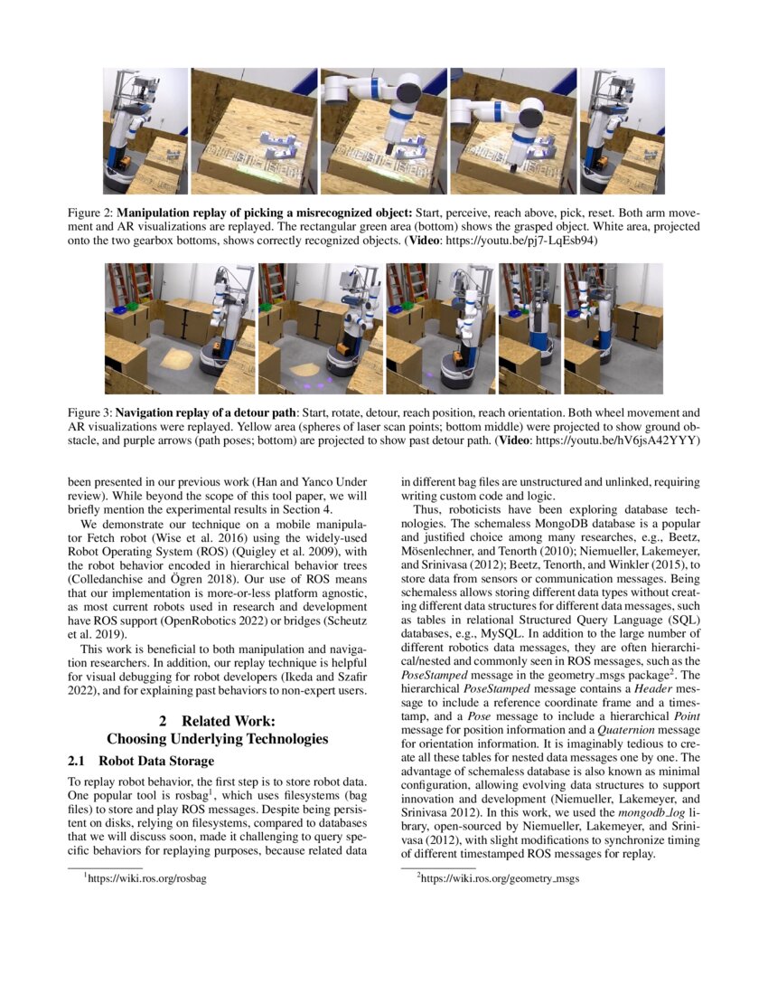 Mixed-Reality Robot Behavior Replay: A System Implementation | DeepAI