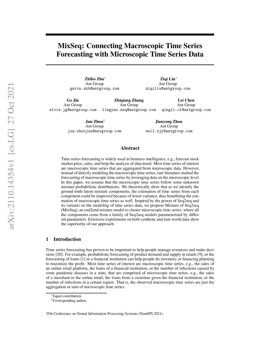 MixSeq: Connecting Macroscopic Time Series Forecasting with Microscopic Time Series Data | DeepAI