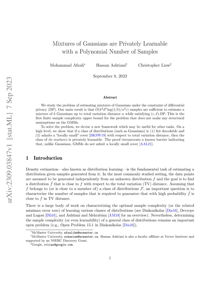 Mixtures Of Gaussians Are Privately Learnable With A Polynomial Number