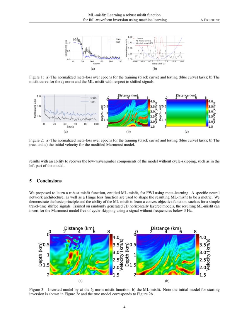 ML-misfit: Learning a robust misfit function for full-waveform inversion using machine learning ...