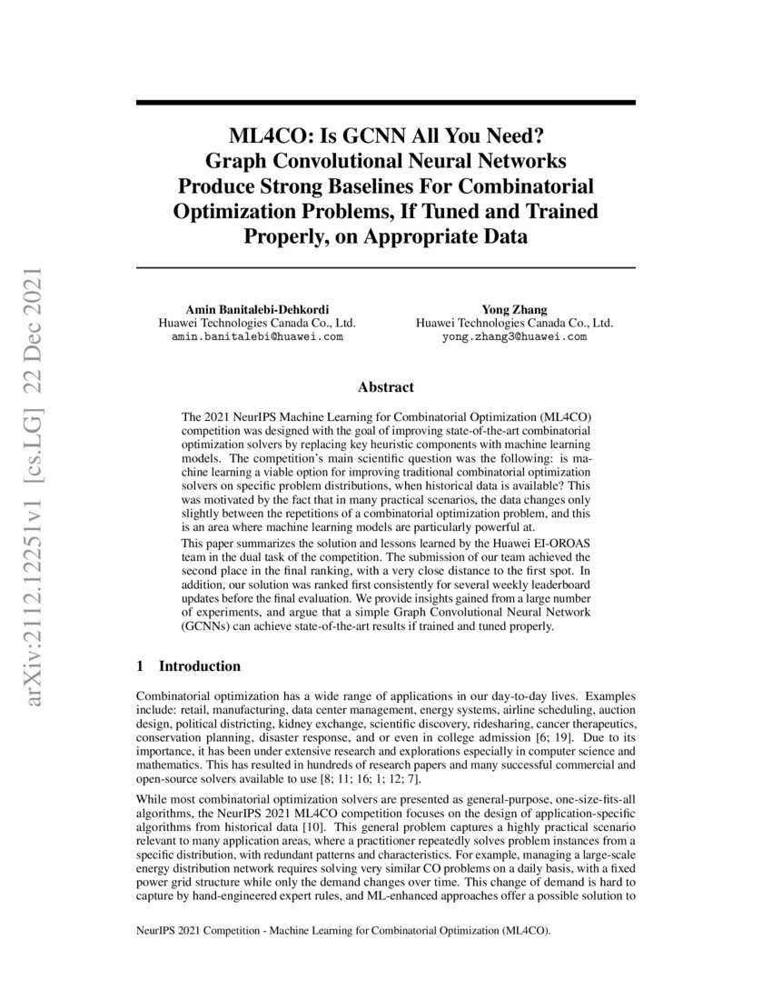 Ml4co Is Gcnn All You Need Graph Convolutional Neural Networks Produce Strong Baselines For 4300
