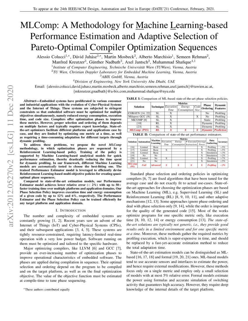 Mlcomp A Methodology For Machine Learning Based Performance Estimation