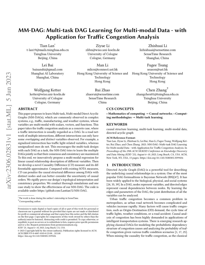 MM-DAG: Multi-task DAG Learning for Multi-modal Data – with Application ... MM-DAG: Multi-task DAG Learning for Multi-modal Data – with Application ...