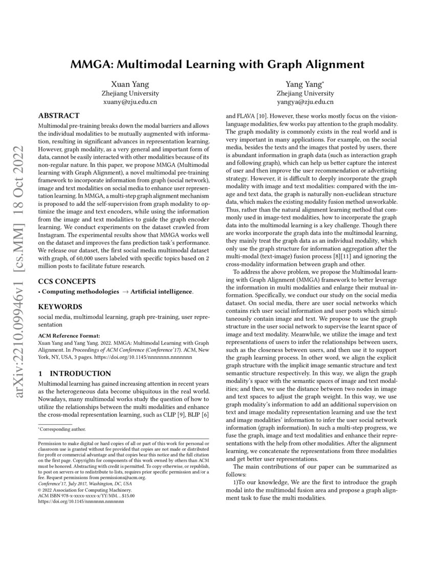 MMGA: Multimodal Learning with Graph Alignment | DeepAI MMGA: Multimodal Learning with Graph Alignment | DeepAI