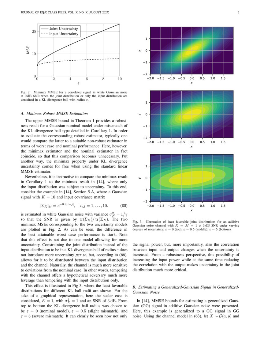 Mmse Bounds Under Kullback Leibler Divergence Constraints On The Joint Input Output Distribution