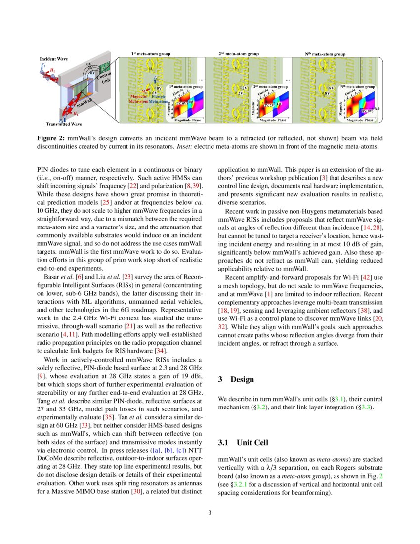 mmWall: A Transflective Metamaterial Surface for mmWave Networks | DeepAI