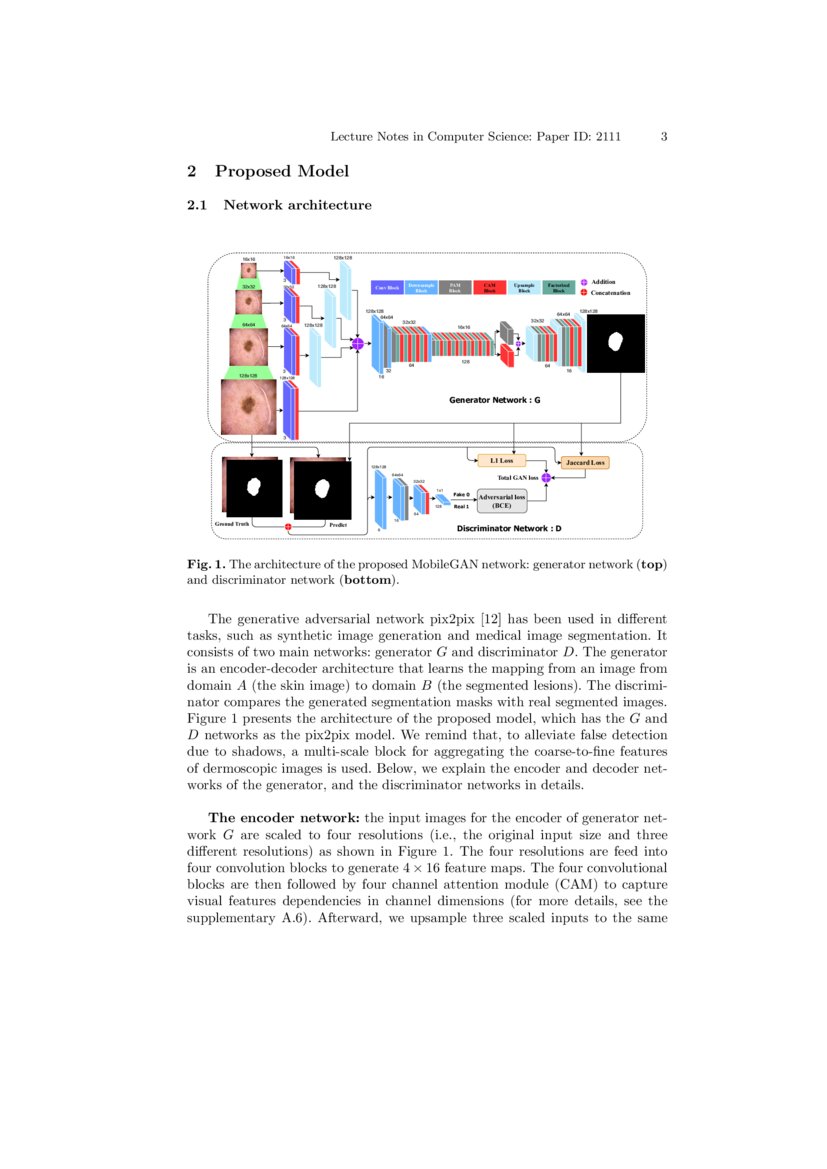 MobileGAN: Skin Lesion Segmentation Using a Lightweight Generative ...