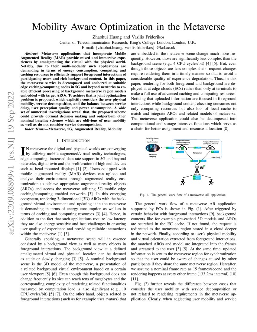 Mobility Aware Optimization In The Metaverse Deepai