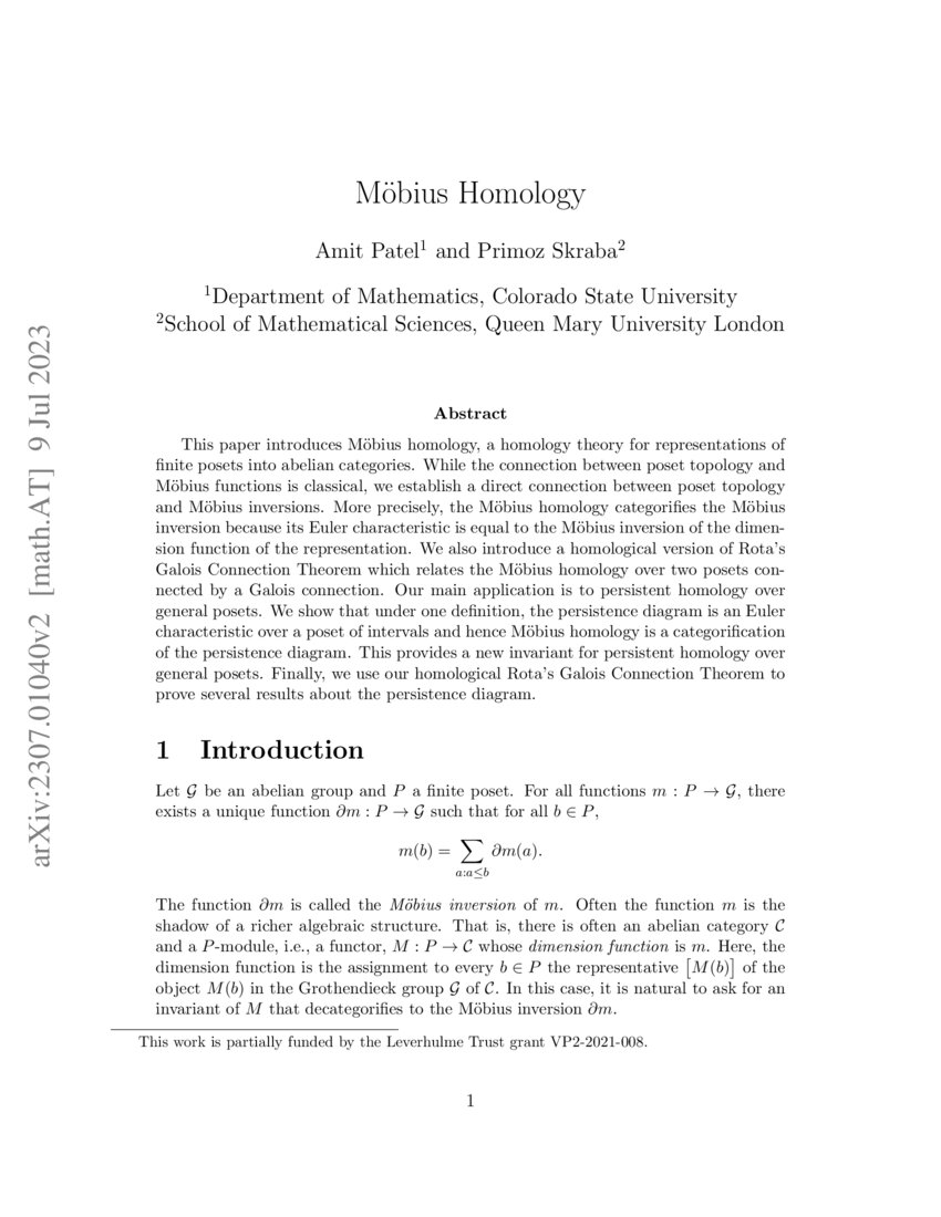 Möbius Homology | DeepAI