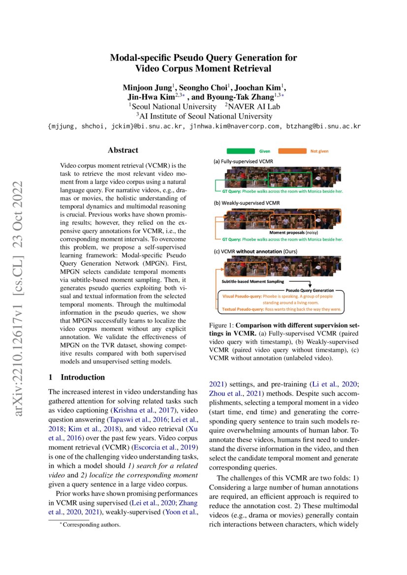 Modal Specific Pseudo Query Generation For Video Corpus Moment Retrieval Deepai