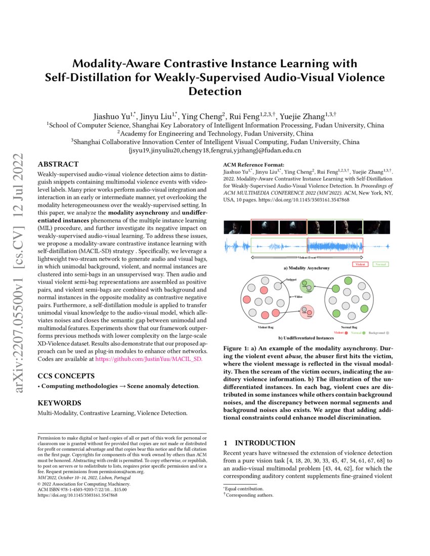Modality Aware Contrastive Instance Learning With Self Distillation For Weakly Supervised Audio