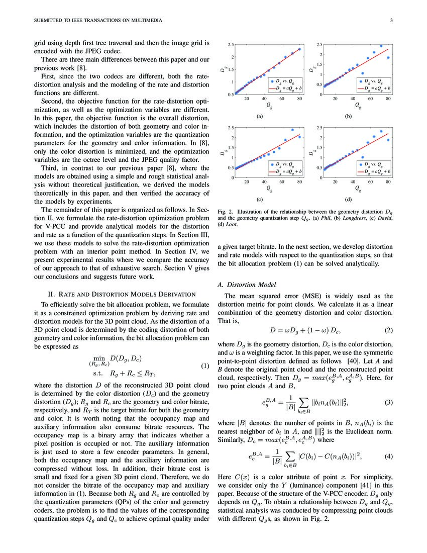 Model Based Joint Bit Allocation Between Geometry And Color For Video Based 3d Point Cloud