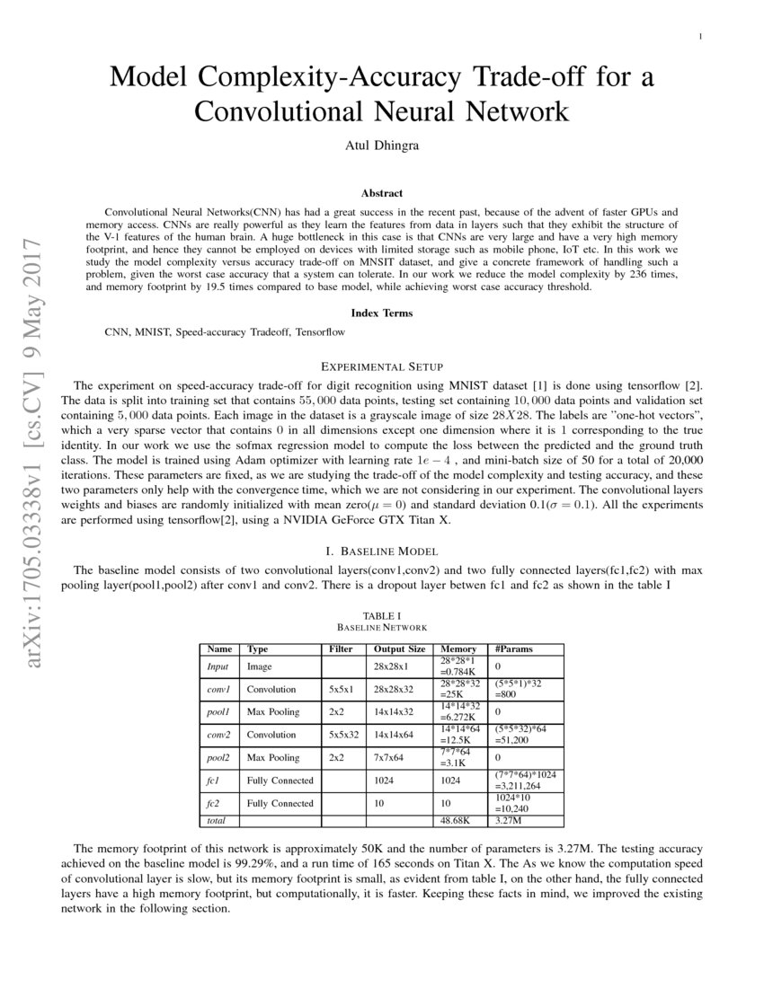 Model Complexity-Accuracy Trade-off for a Convolutional Neural Network ...