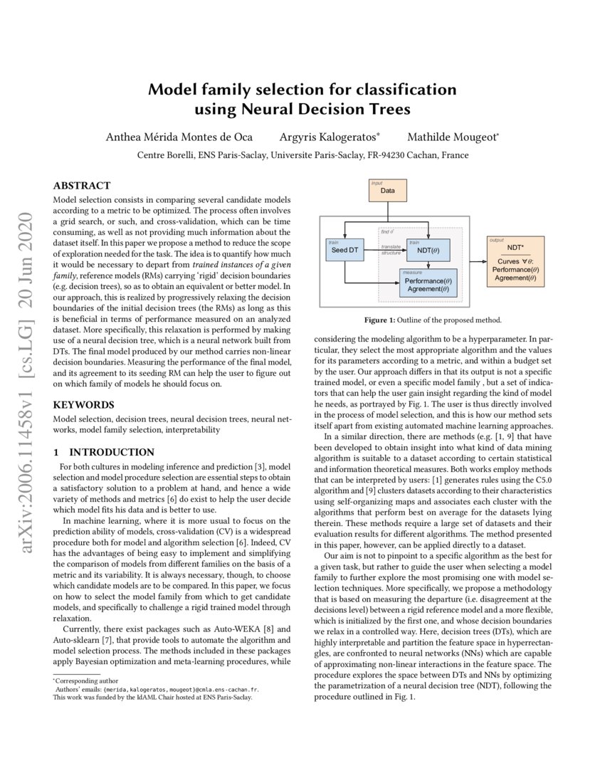 Model family selection for classification using Neural Decision Trees ...
