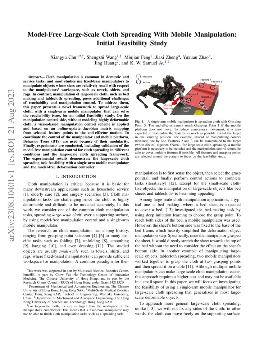 Model-Free Large-Scale Cloth Spreading With Mobile Manipulation ...