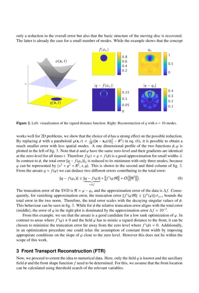Model Order Reduction of Combustion Processes with Complex Front ...