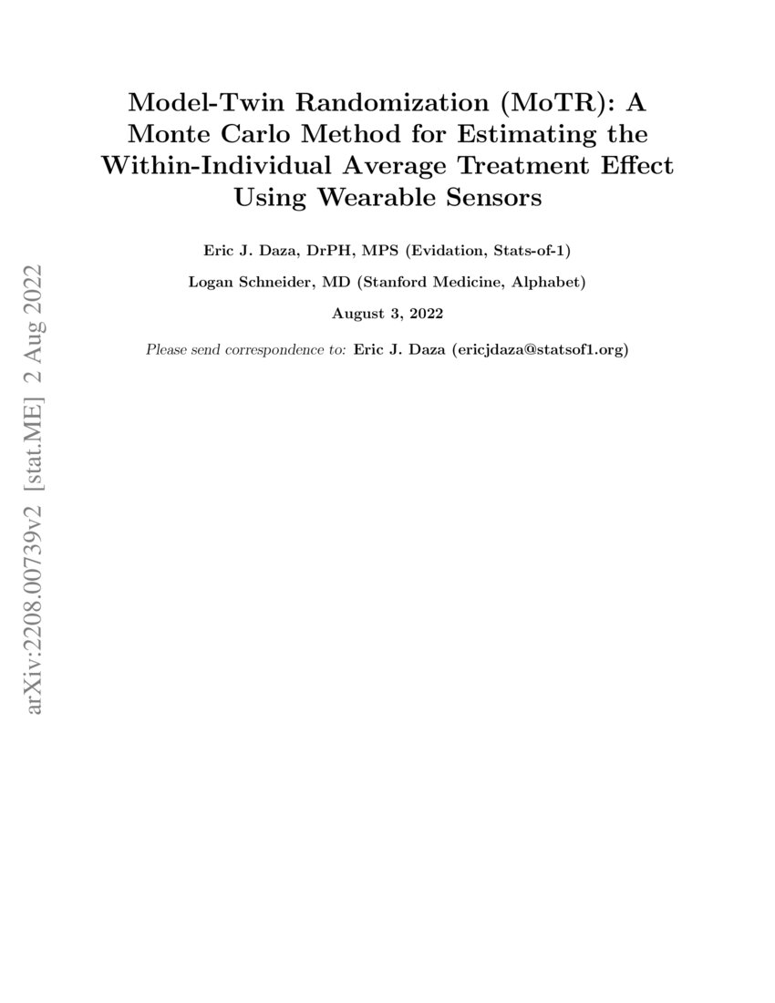 Model Twin Randomization Motr A Monte Carlo Method For Estimating