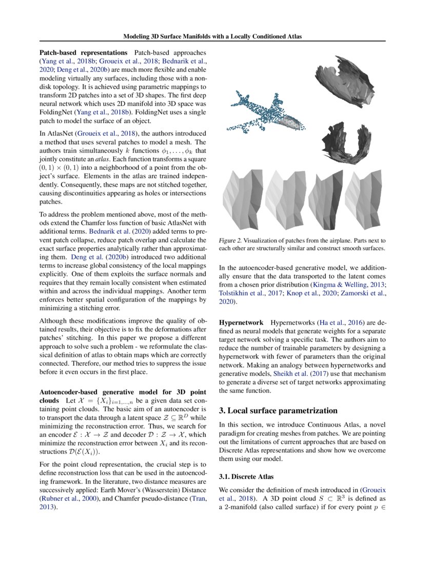 Modeling 3D Surface Manifolds with a Locally Conditioned Atlas | DeepAI