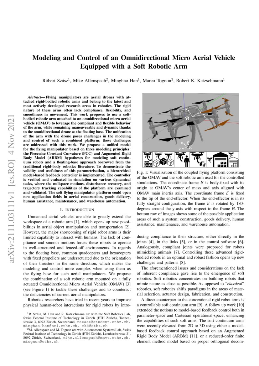 Modeling and Control of an Omnidirectional Micro Aerial Vehicle ...