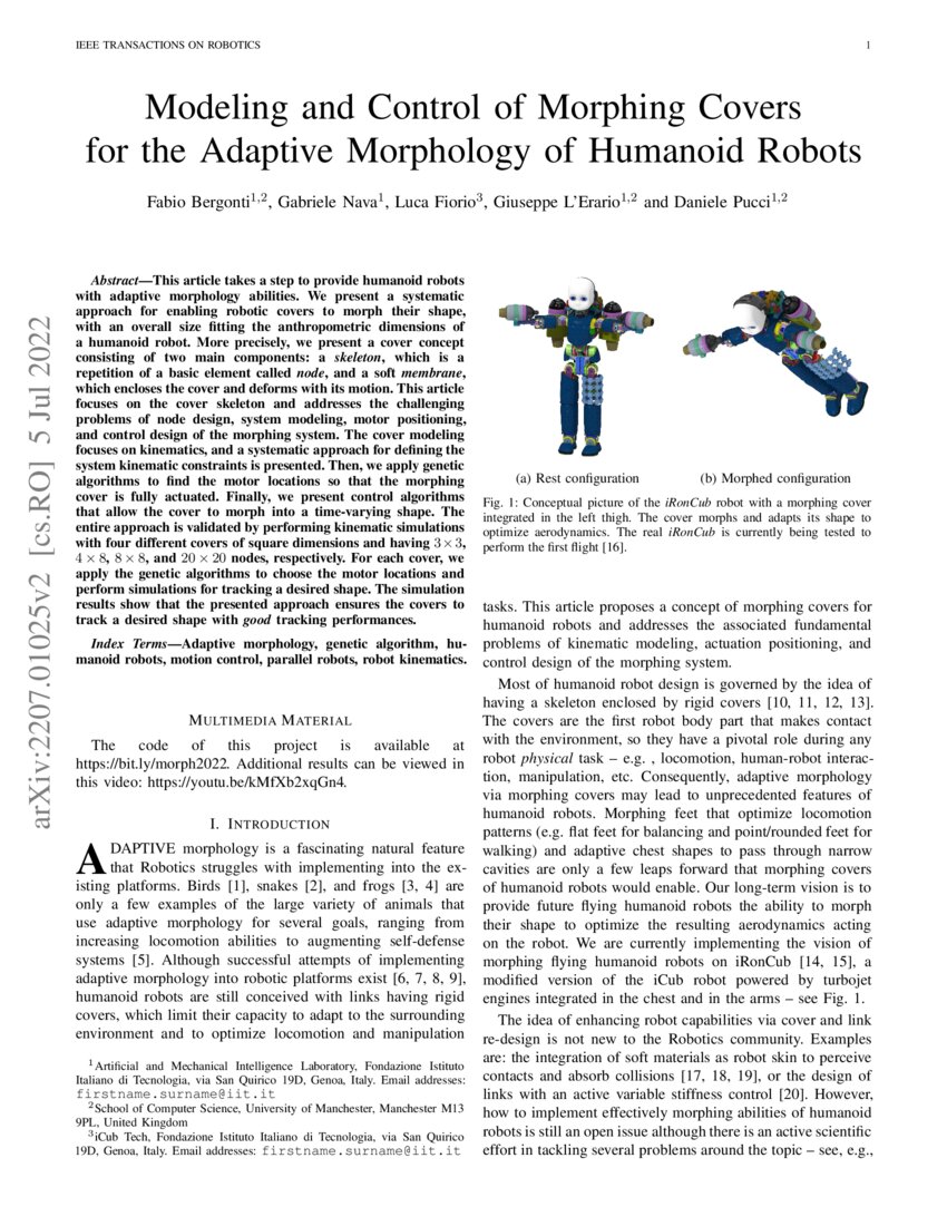 Modeling and Control of Morphing Covers for the Adaptive Morphology of ...
