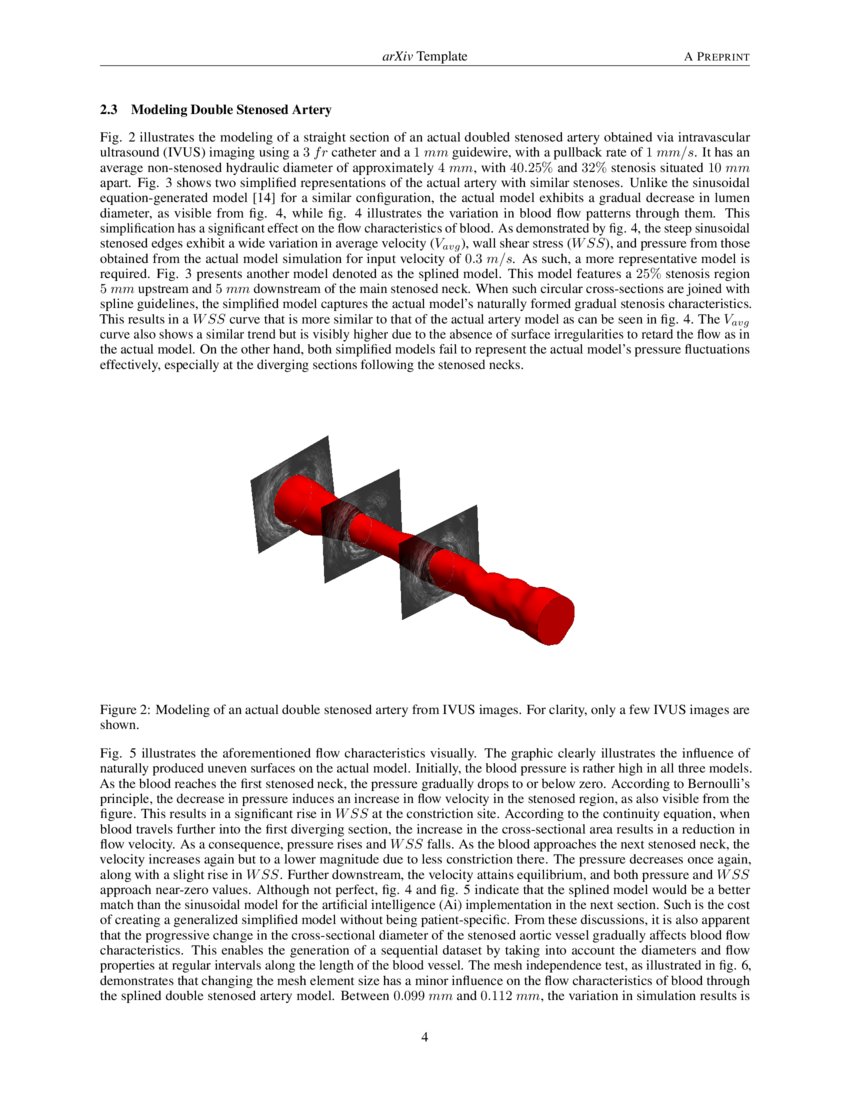 Modeling and Predicting Blood Flow Characteristics through Double ...