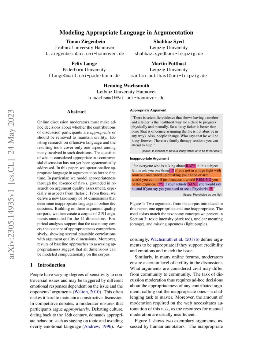 Modeling Appropriate Language In Argumentation Deepai