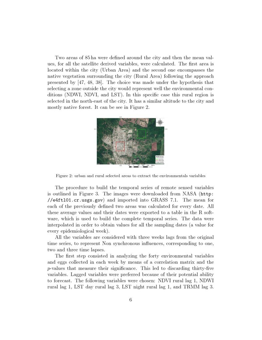 Modeling Dengue Vector Population Using Remotely Sensed Data And