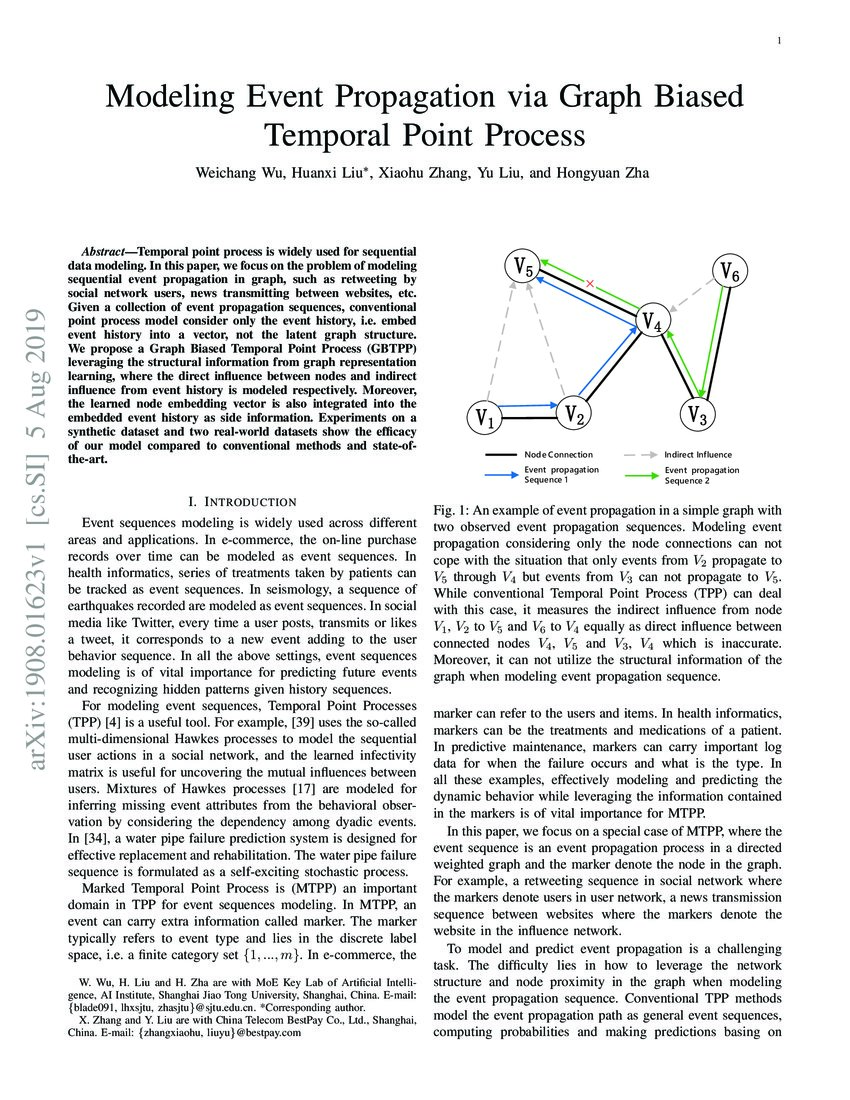 Modeling Event Propagation via Graph Biased Temporal Point Process | DeepAI