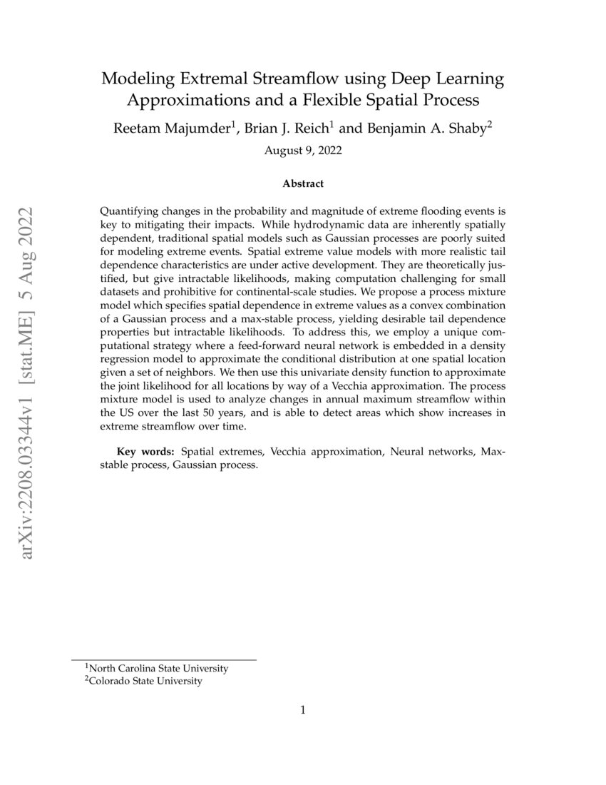 Modeling Extremal Streamflow Using Deep Learning Approximations And A Flexible Spatial Process