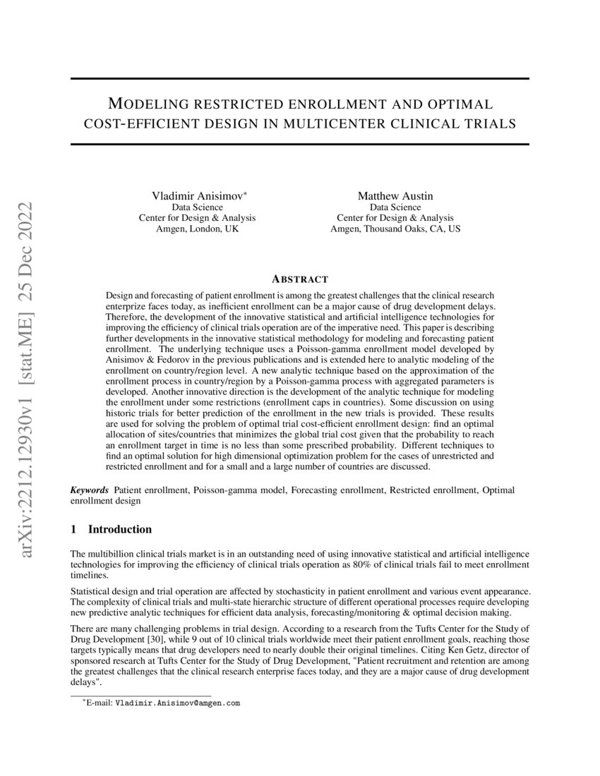 Modeling Restricted Enrollment And Optimal Cost Efficient Design In