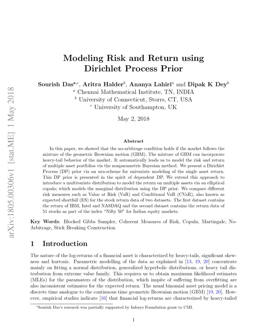 Modeling Risk and Return using Dirichlet Process Prior | DeepAI