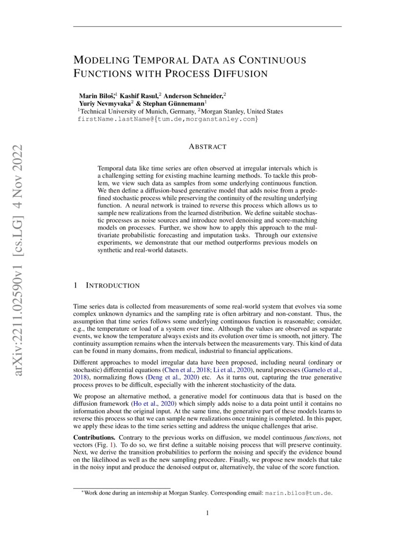 Modeling Temporal Data as Continuous Functions with Process Diffusion | DeepAI