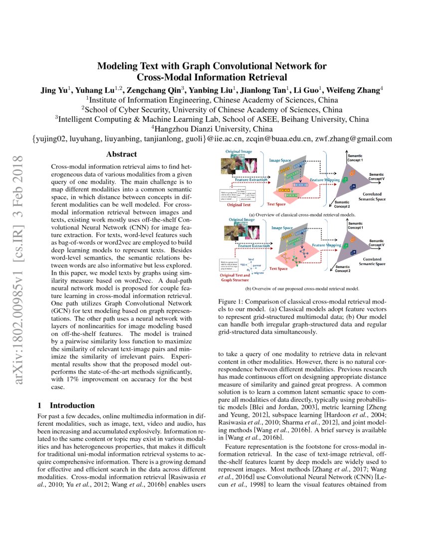 Modeling Text With Graph Convolutional Network For Cross Modal