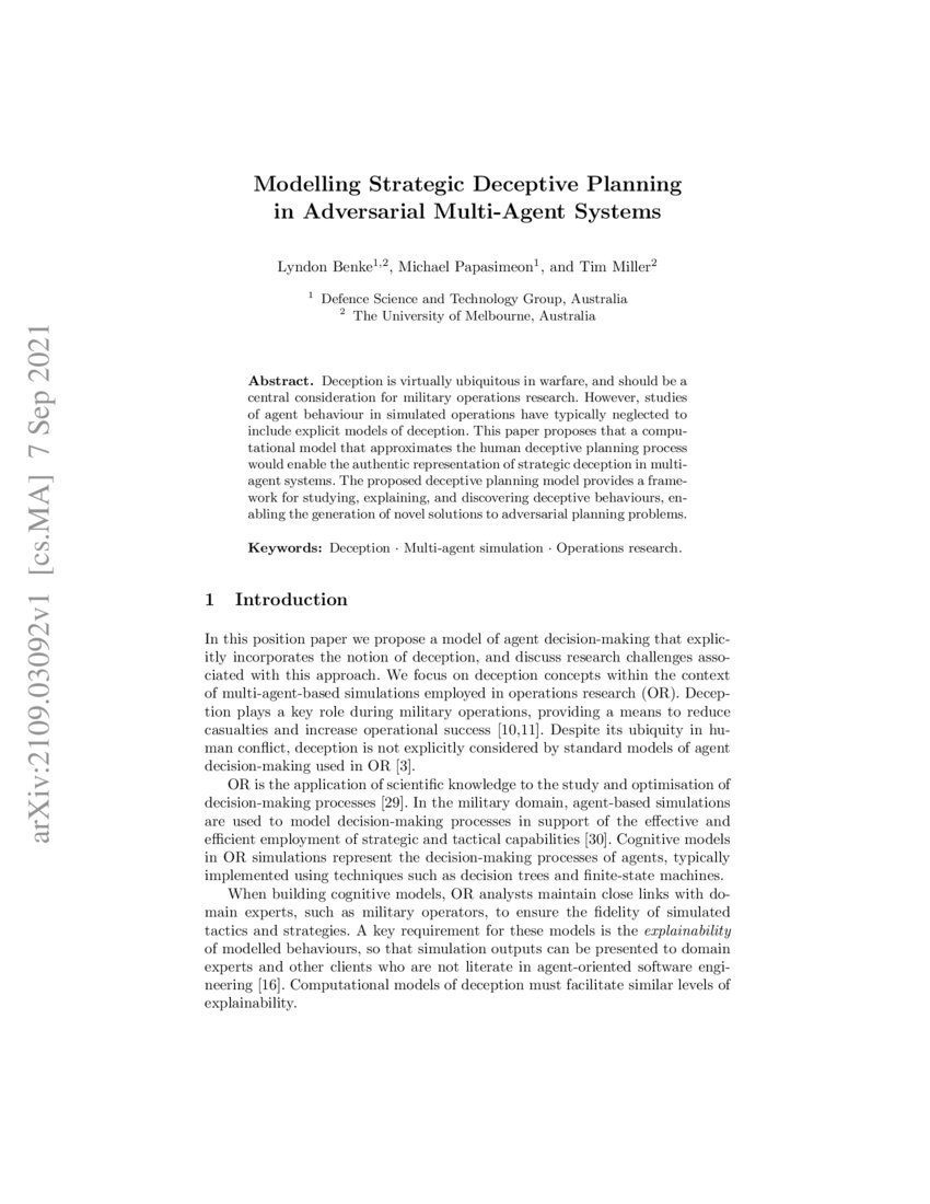 Modelling Strategic Deceptive Planning in Adversarial Multi-Agent ...