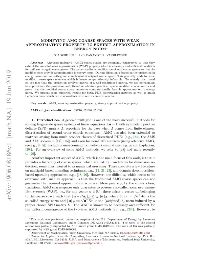 Modifying AMG coarse spaces with weak approximation property to exhibit approximation in energy ...