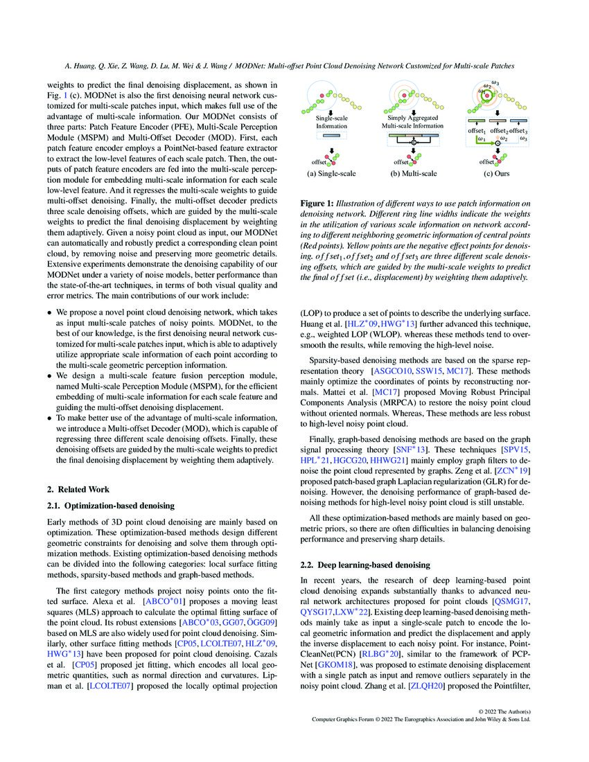 Modnet Multi Offset Point Cloud Denoising Network Customized For Multi