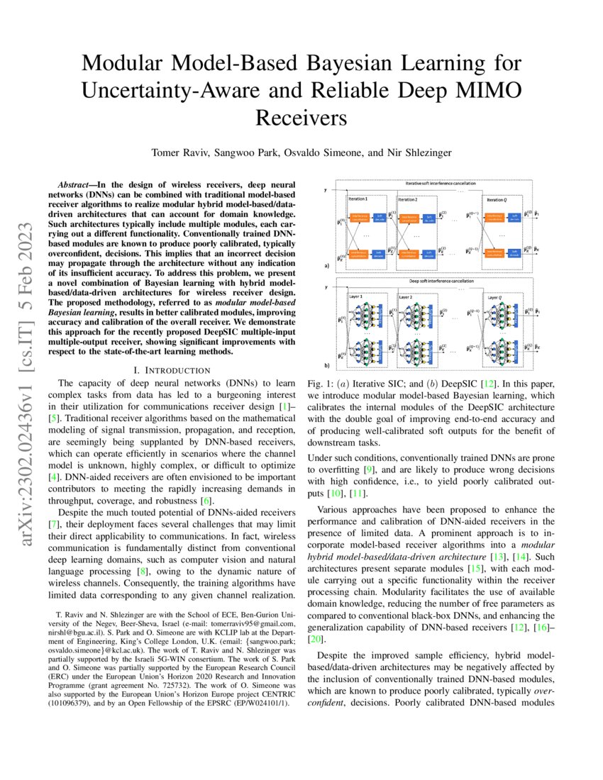 Modular Model-Based Bayesian Learning for Uncertainty-Aware and Reliable Deep MIMO Receivers ...