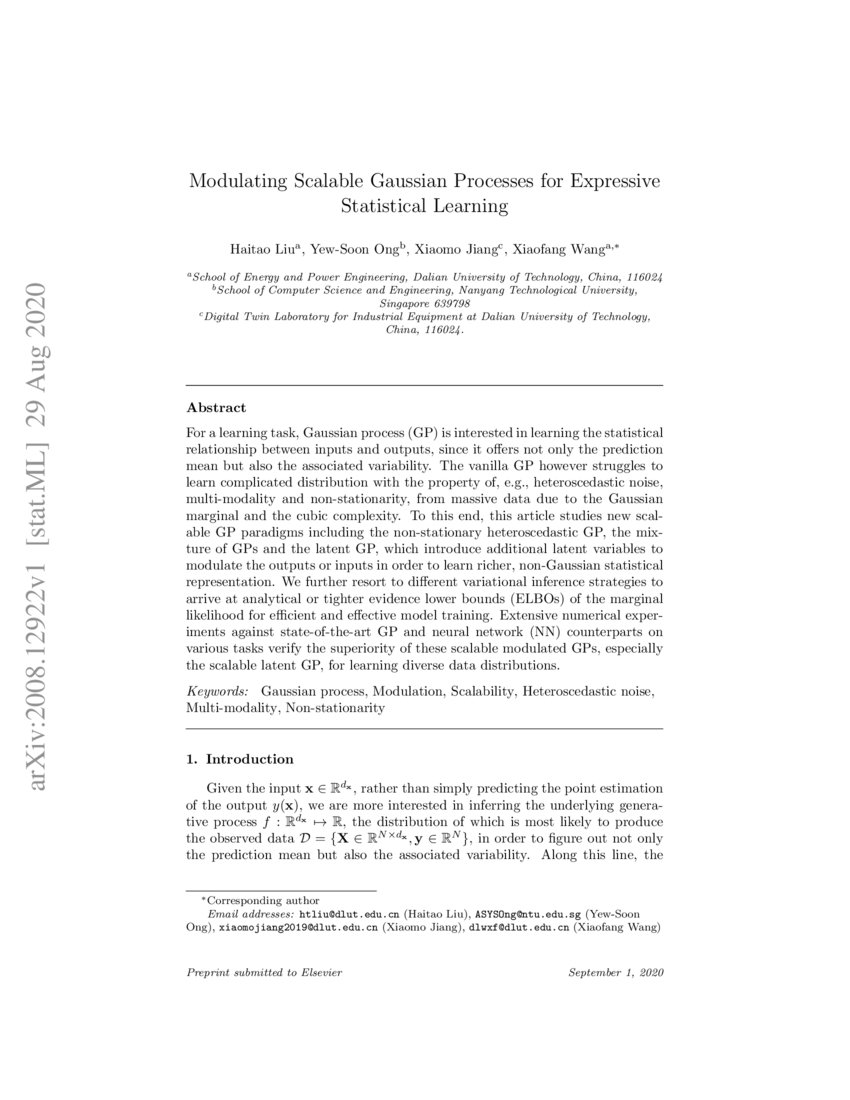 Modulating Scalable Gaussian Processes for Expressive Statistical Learning | DeepAI