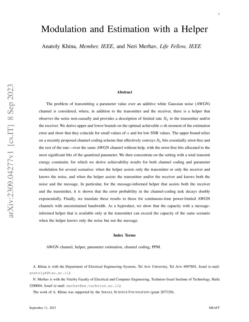 Modulation and Estimation with a Helper | DeepAI