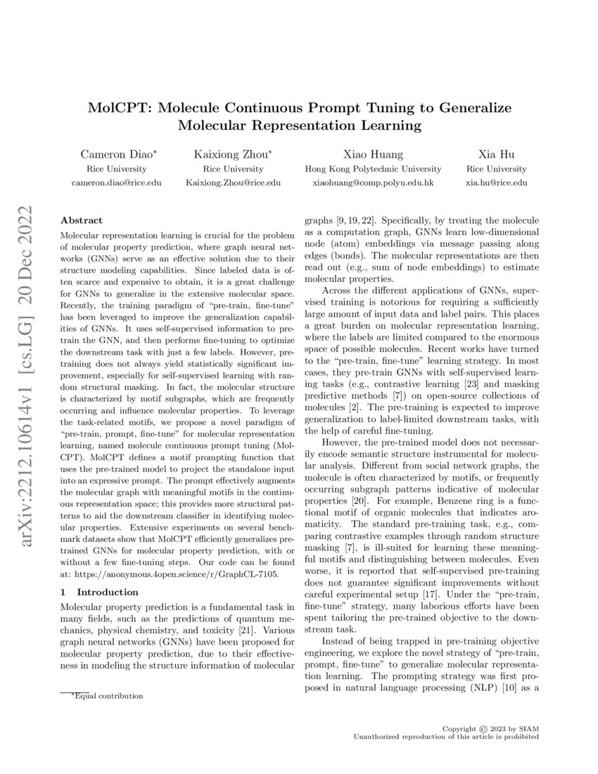 MolCPT: Molecule Continuous Prompt Tuning to Generalize Molecular ... MolCPT: Molecule Continuous Prompt Tuning to Generalize Molecular ...